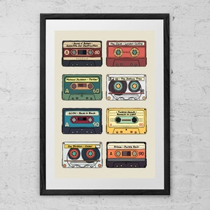 Personalized Cassette Tape - Art Print - Custom Music Poster - Home ...