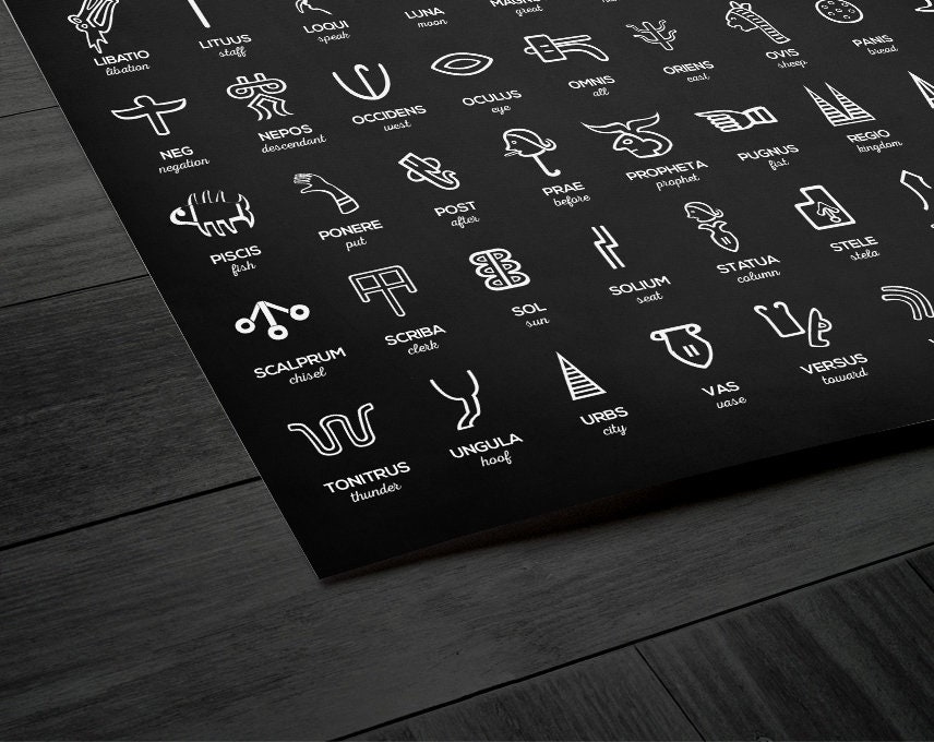 Luwian Hieroglyphic Script Art Print Ancient Mystical - Etsy