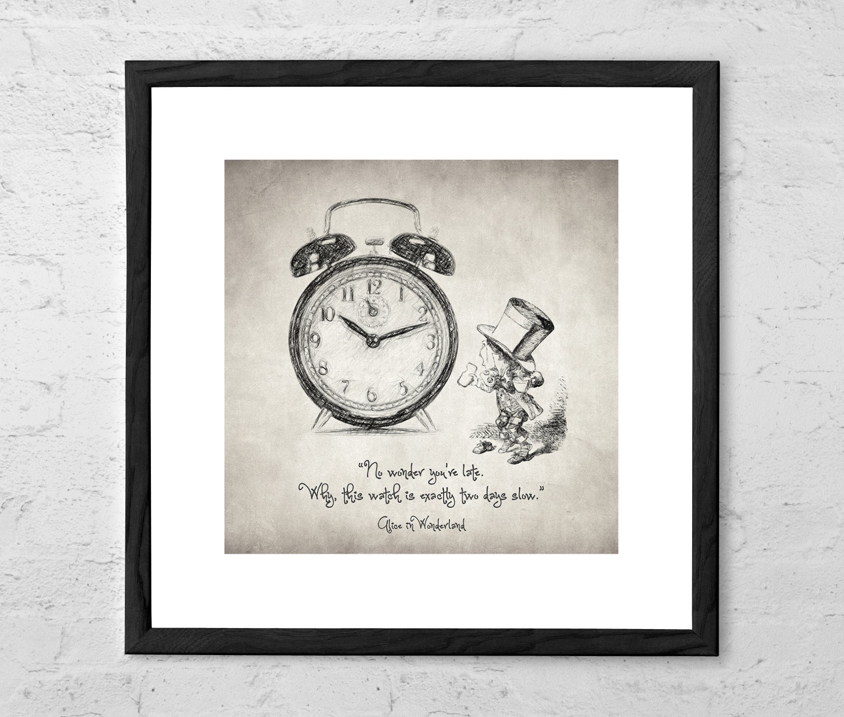 Alice in Wonderland Quote Drawing No Wonder You're | Etsy