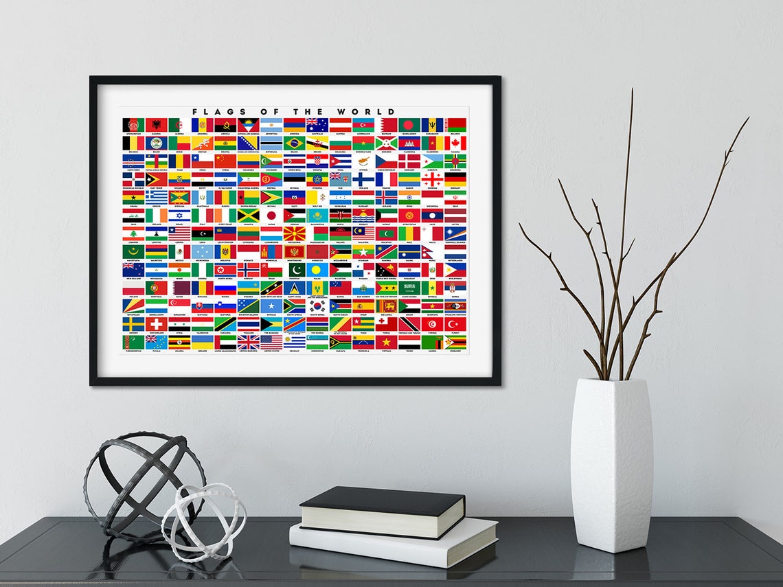 Flags of the World Art Print World Country Flags Poster | Etsy