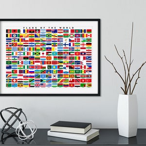Flags of the World Art Print World Country Flags Poster Classroom Decor ...