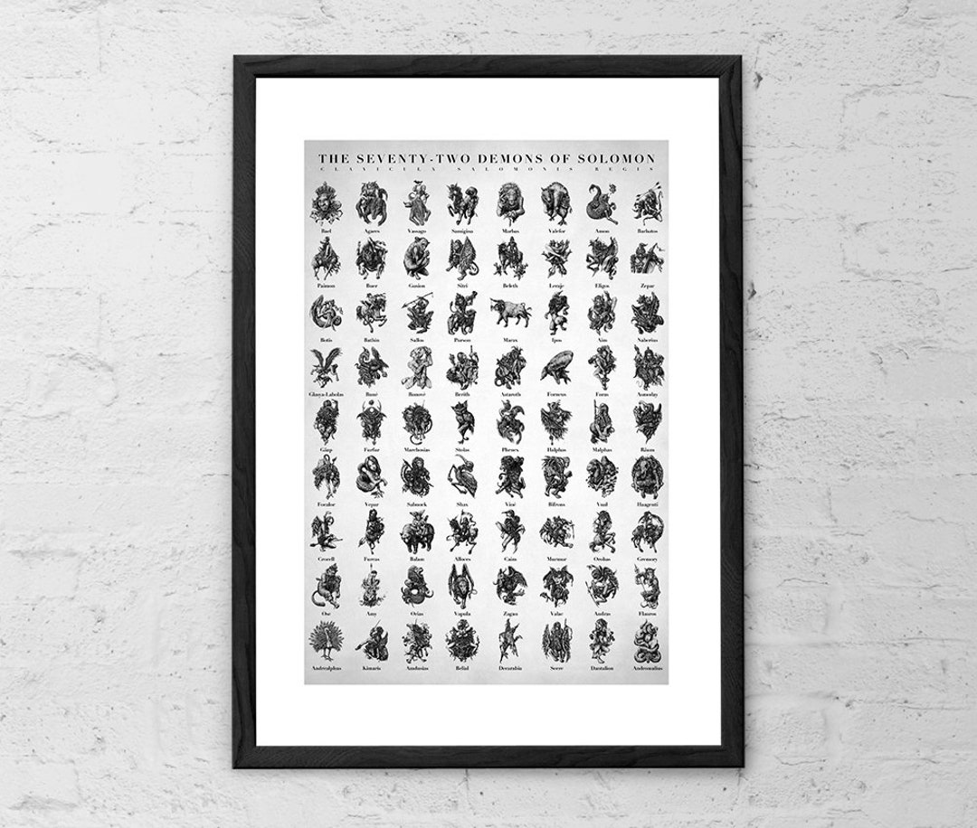 72 Demons of Solomon - Art Print - the Lesser Key of Solomon Poster ...