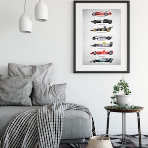 Evolution of F1 Cars - Art Print - F1 Poster - Formula 1 Car Poster ...