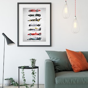 Evolution of F1 Cars - Art Print - F1 Poster - Formula 1 Car Poster ...