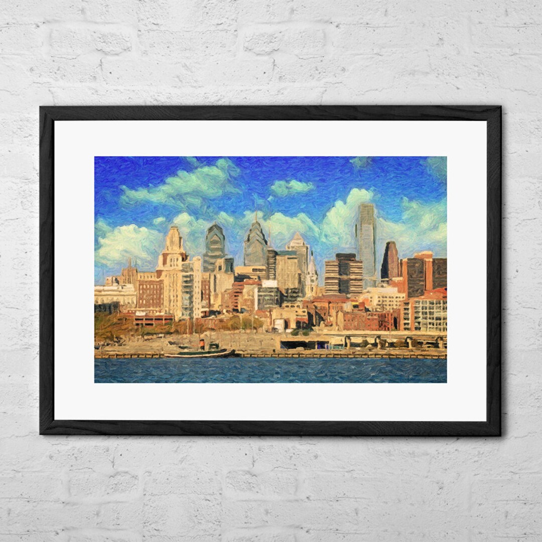 Philadelphia Skyline Painting Fine Art Print Pennsylvania Art Print ...