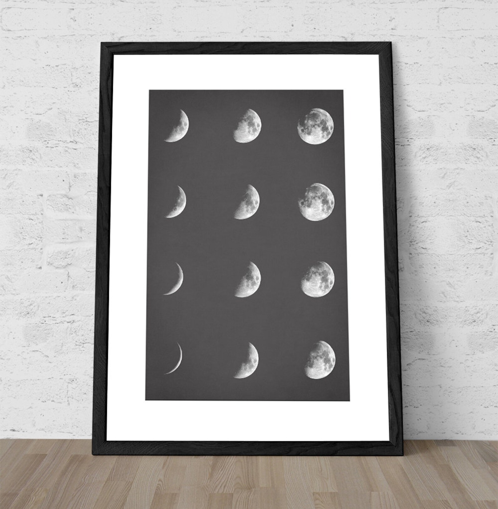 Lunar Phases - Art Print - Moon Phases Wall Art - Lunar Phase Poster ...
