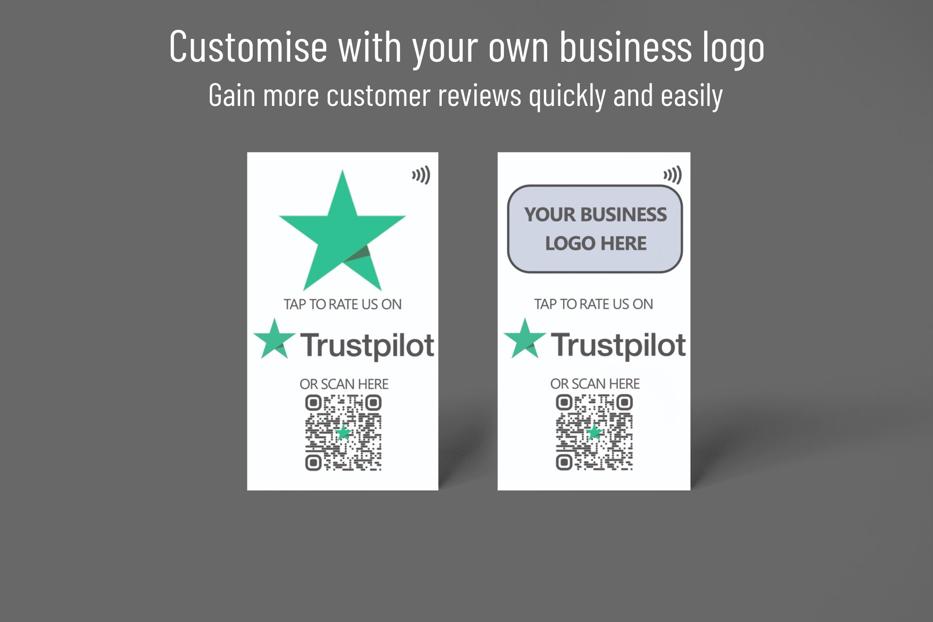 Contactless Social Media Card for Trustpilot - NFC Card With QR Code ...