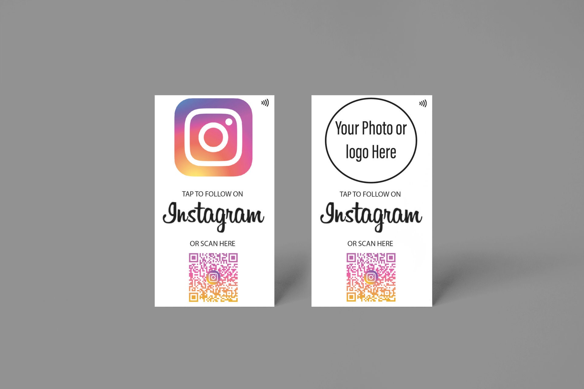 Contactless Social Media Card for Instagram NFC Card With QR | Etsy