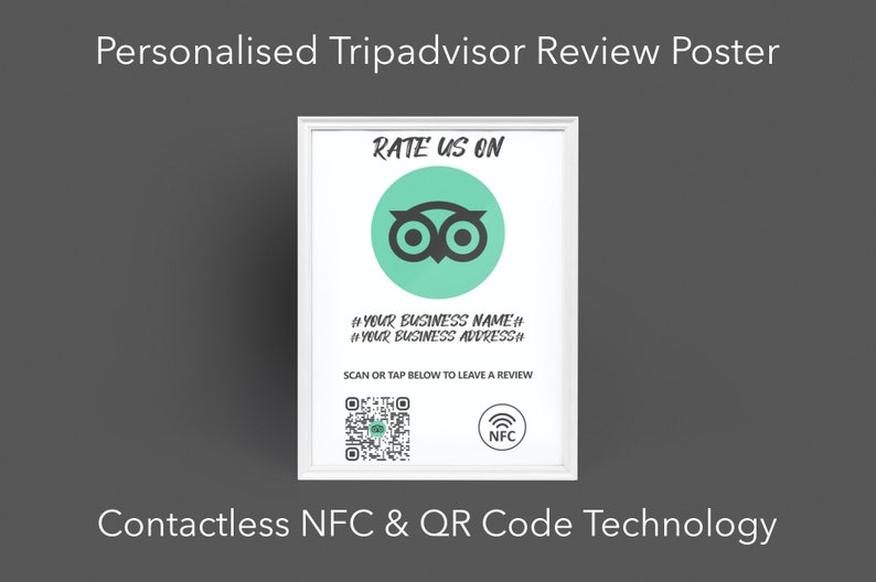 A4 Tripadvisor Poster - Pack of 5 - Contactless Poster for Tripadvisor ...