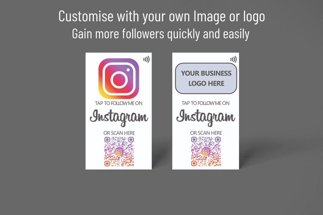 Contactless Social Media Card for Instagram - NFC Card With QR Code ...