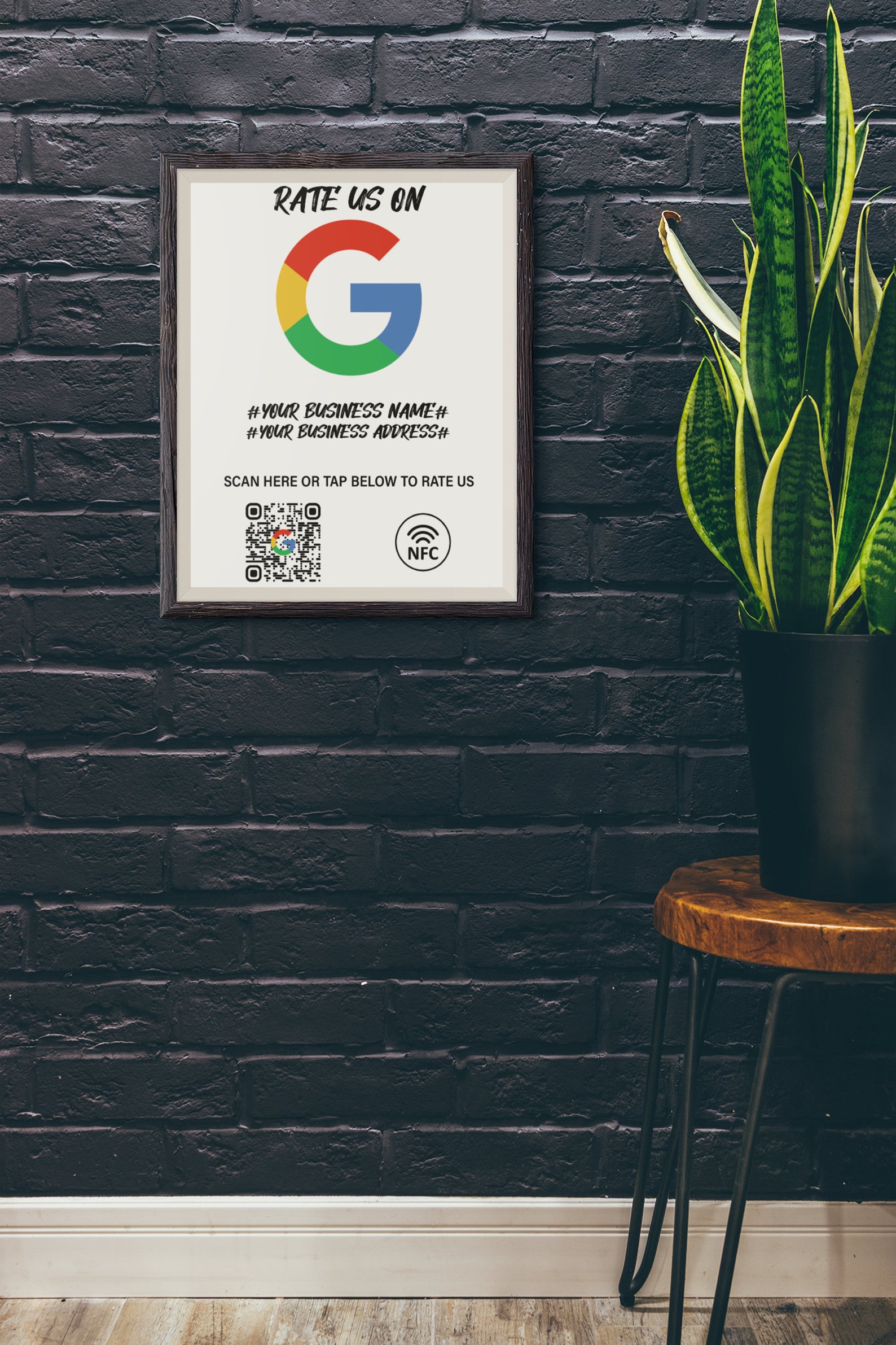 A4 Google Poster - Contactless Poster for Google - NFC Poster With QR ...