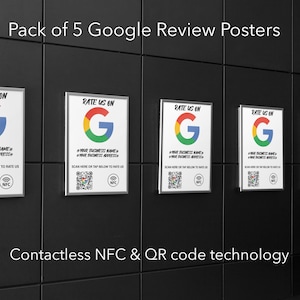 A4 Google Poster - Pack of 5 - Contactless Poster for Google - NFC ...