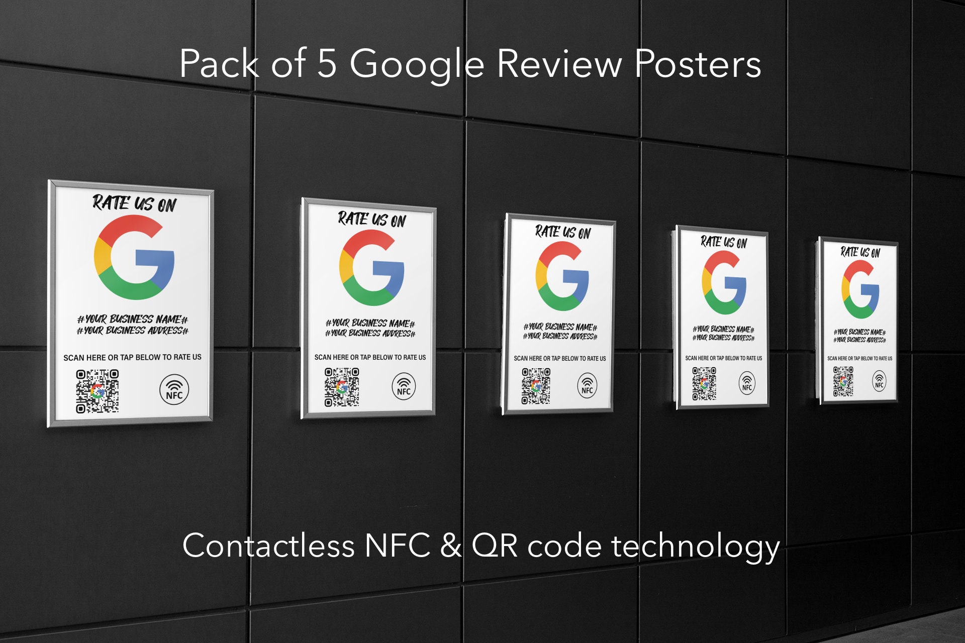 A4 Google Poster - Pack of 5 - Contactless Poster for Google - NFC ...
