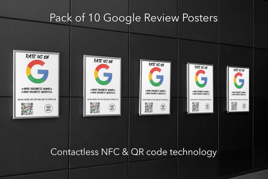 A4 Google Poster - Pack of 10 - Contactless Poster for Google - NFC ...
