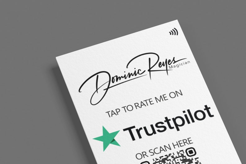Contactless Social Media Card for Trustpilot - NFC Card With QR Code ...