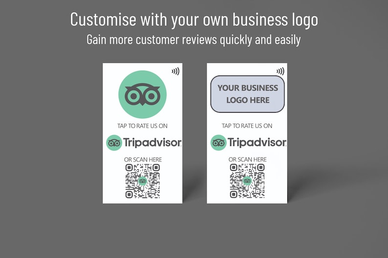 Contactless Social Media Card for Tripadvisor - NFC Card With QR Code ...