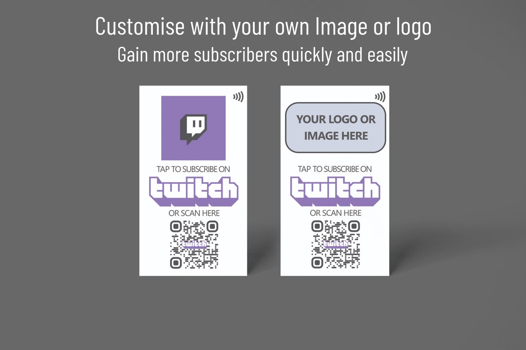 Contactless Social Media Card for Twitch: NFC & QR Code - Etsy