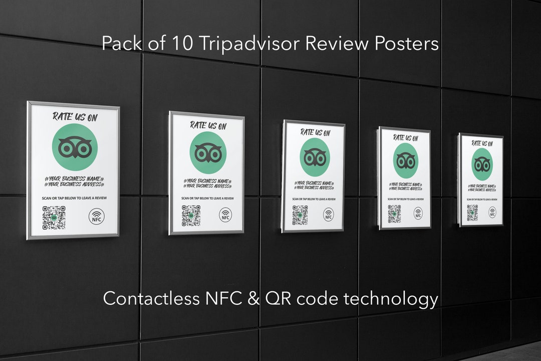 A4 Tripadvisor Poster - Pack of 10 - Contactless Poster for Tripadvisor ...