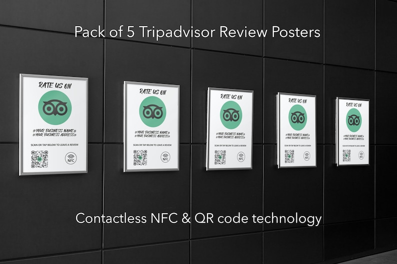A4 Tripadvisor Poster - Pack of 5 - Contactless Poster for Tripadvisor ...