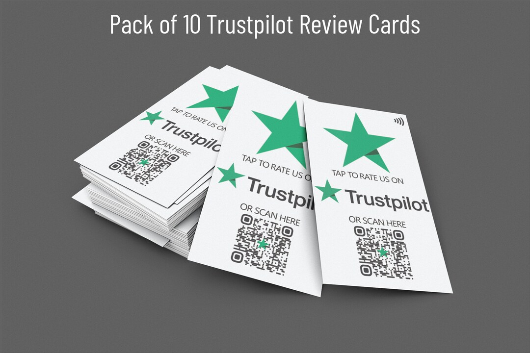 Pack of 10 Contactless Social Media Card for Trustpilot - NFC Card With ...