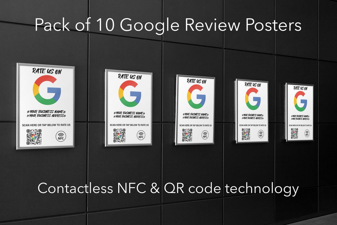 A4 Google Poster Pack of 10 Contactless Poster for Google - Etsy