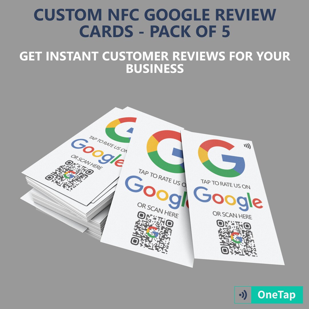 Pack of 5 Contactless Business Review Card for Google - NFC Card With ...