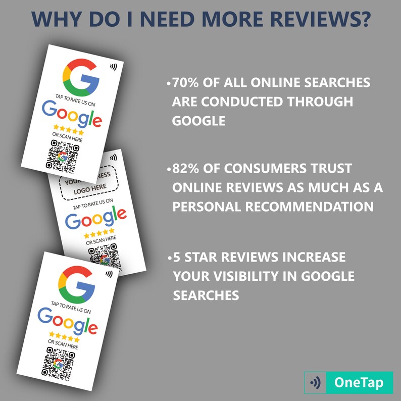 NFC Google Review Card: Contactless Business Review (pack of 5) - Etsy ...