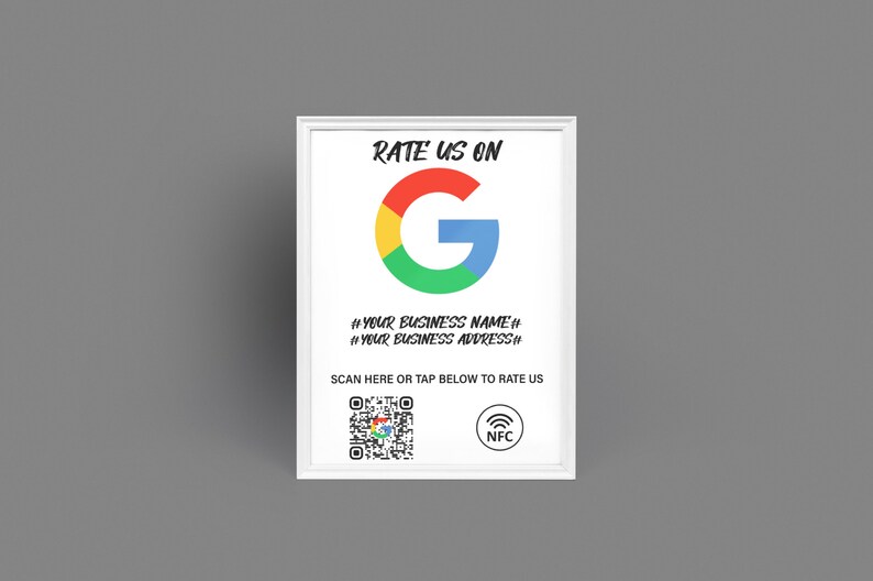 A4 Google Poster - Pack of 10 - Contactless Poster for Google - NFC ...
