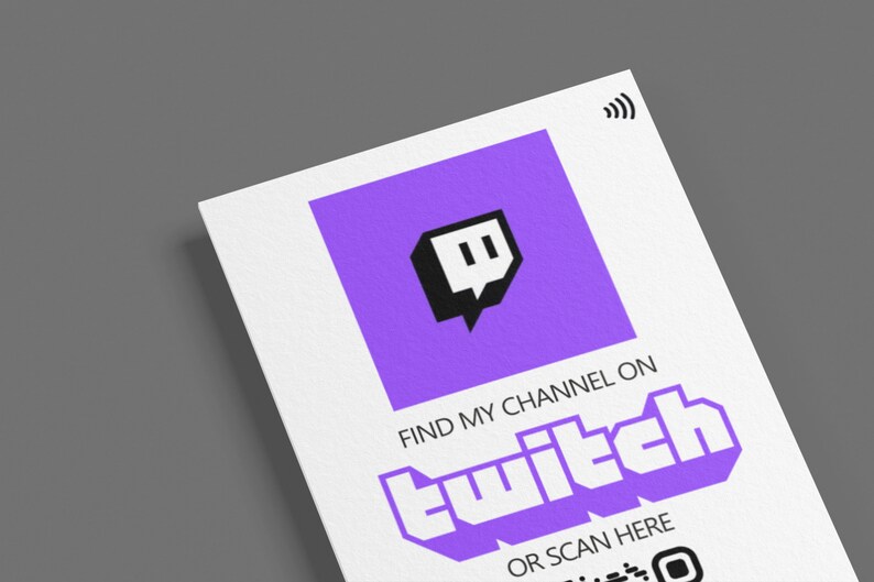 Contactless Social Media Card for Twitch - NFC Card With QR Code - Gain ...