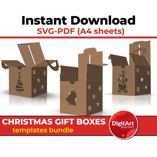 SVG Template Happy Birthday Favor Box Die Gift Boxes Cut - Etsy