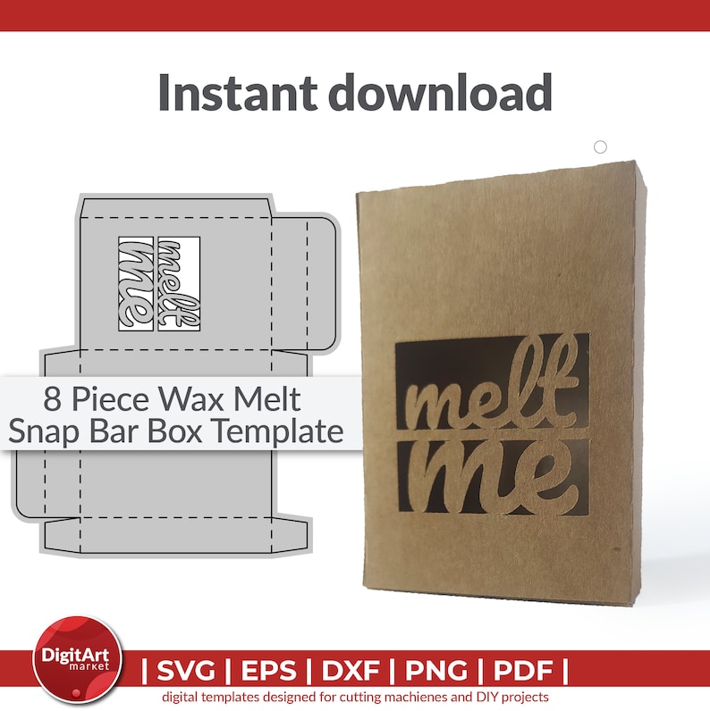 8 Piece Wax Melt Snap Bar Box Svg Soy Wax Melt Snap Bar Box - Etsy