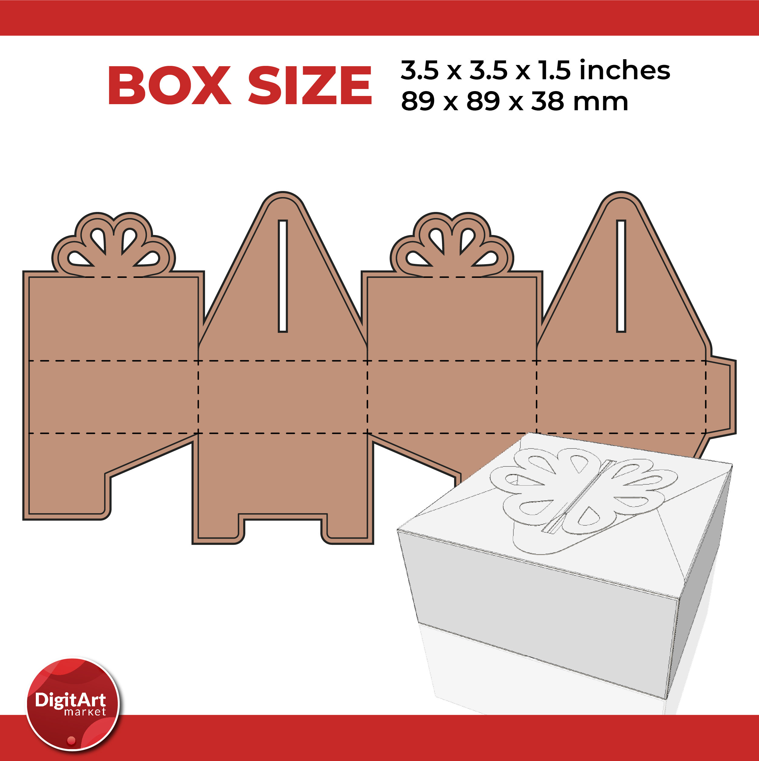 Flower Box Template Set SVG Flower Gift Box Beautiful Gift - Etsy UK