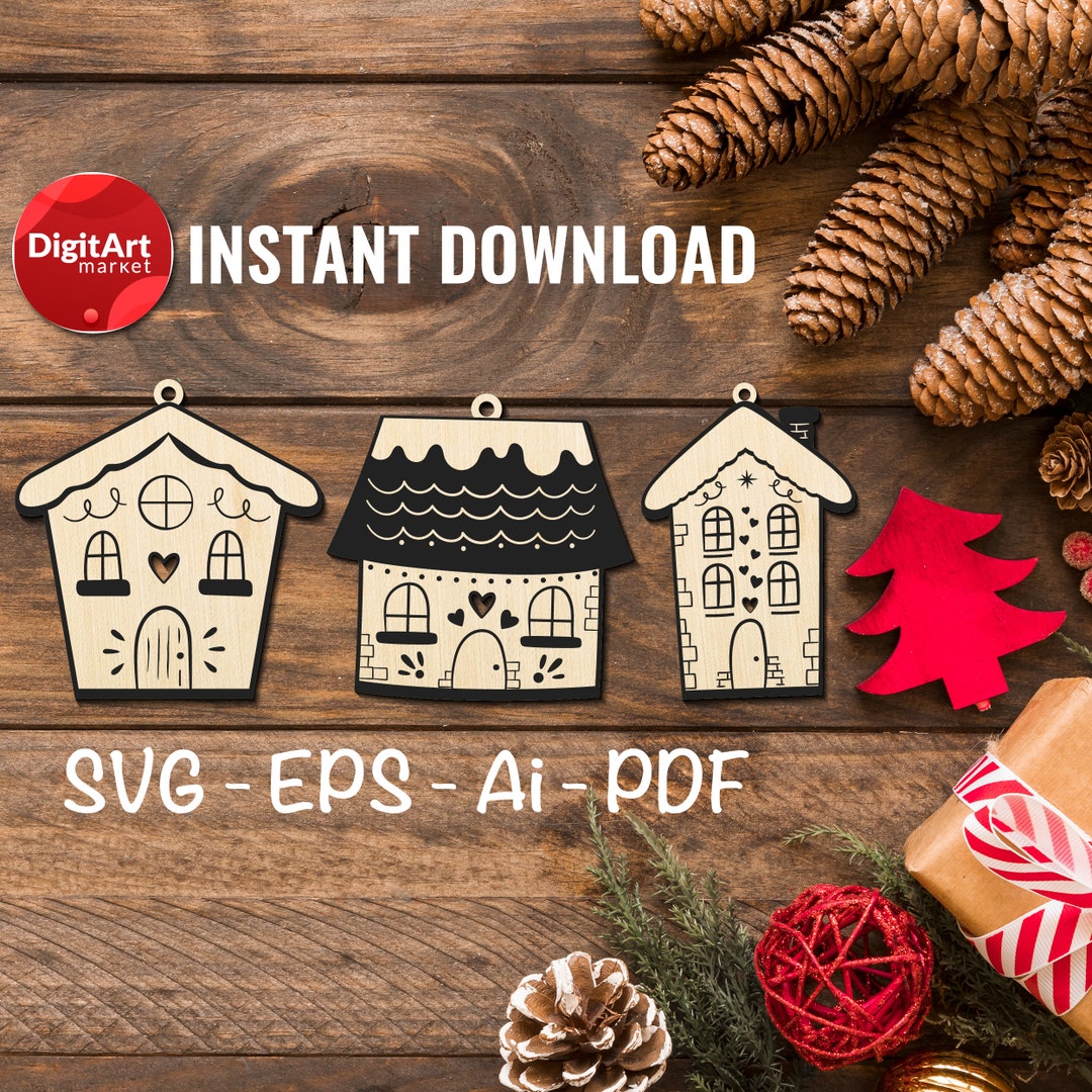 Christmas Gingerbread House SVG Template for Cutting and Printing ...