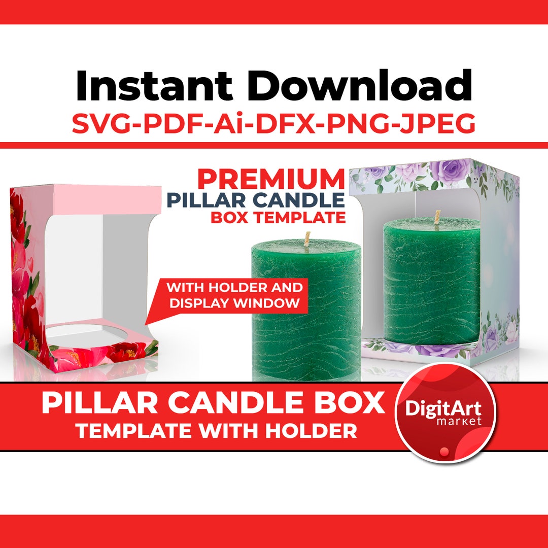 Candle Box Template SVG, 4.5x3x3", Candle Packaging, Premium Gift Box ...