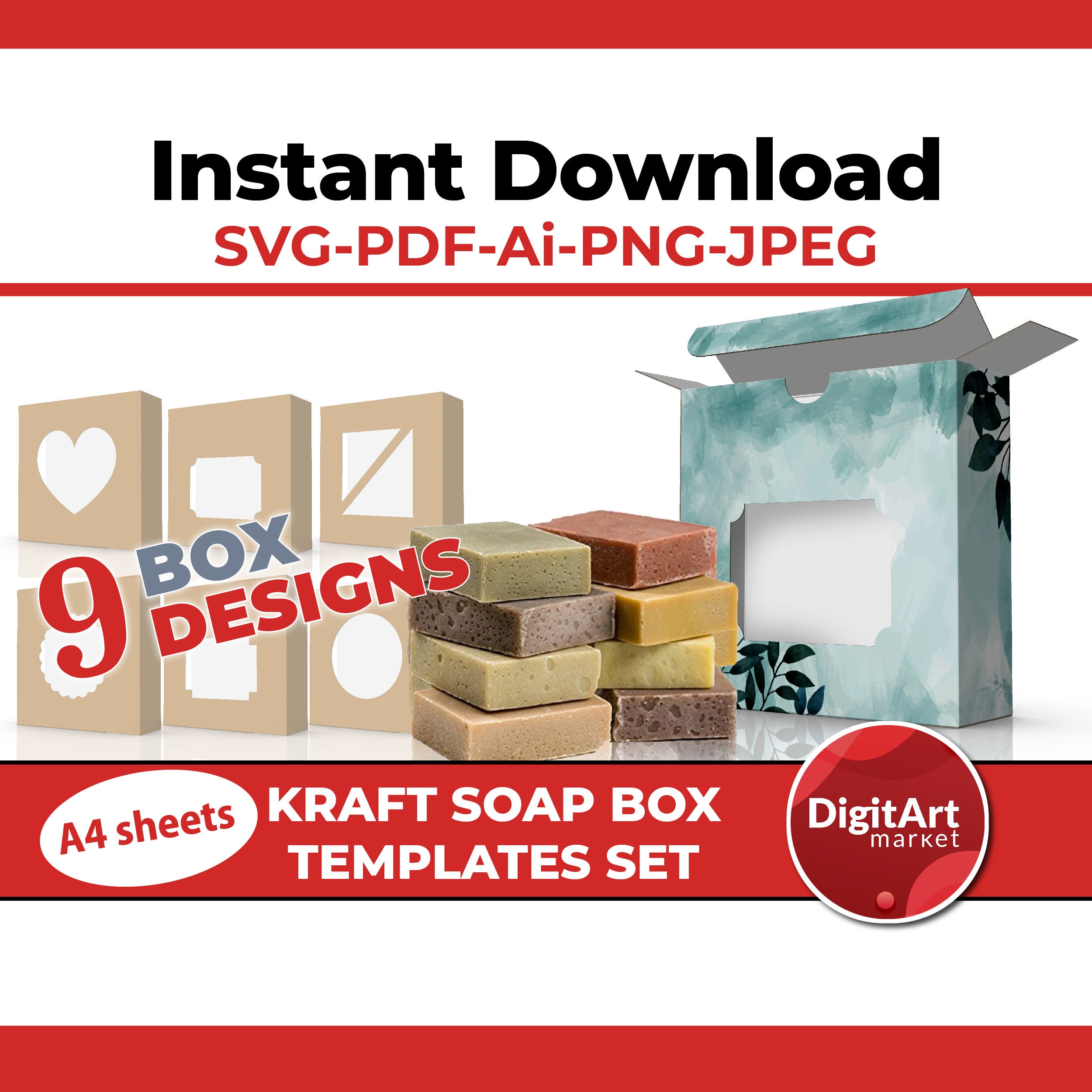 Soap Box Template SVG 3x3x1 Soap Packaging Soap - Etsy UK
