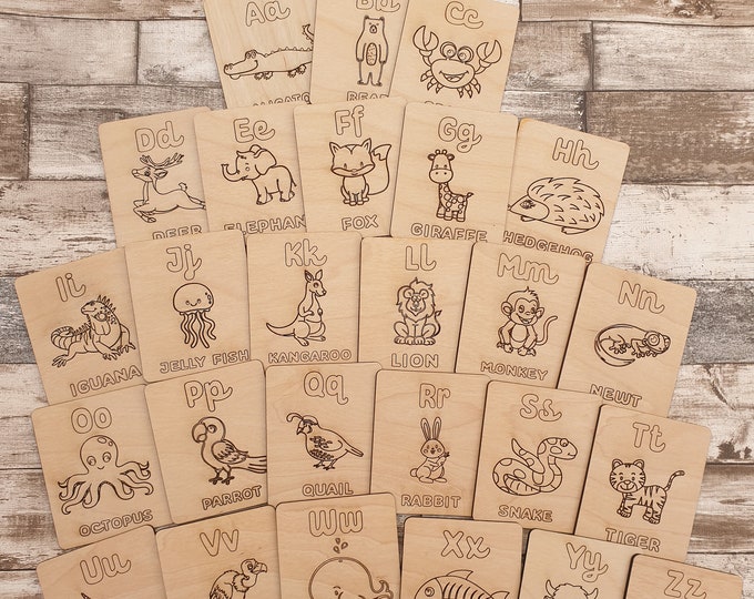 Wooden Flash Cards, Alphabet, Numbers, and Shapes Durable and Long ...