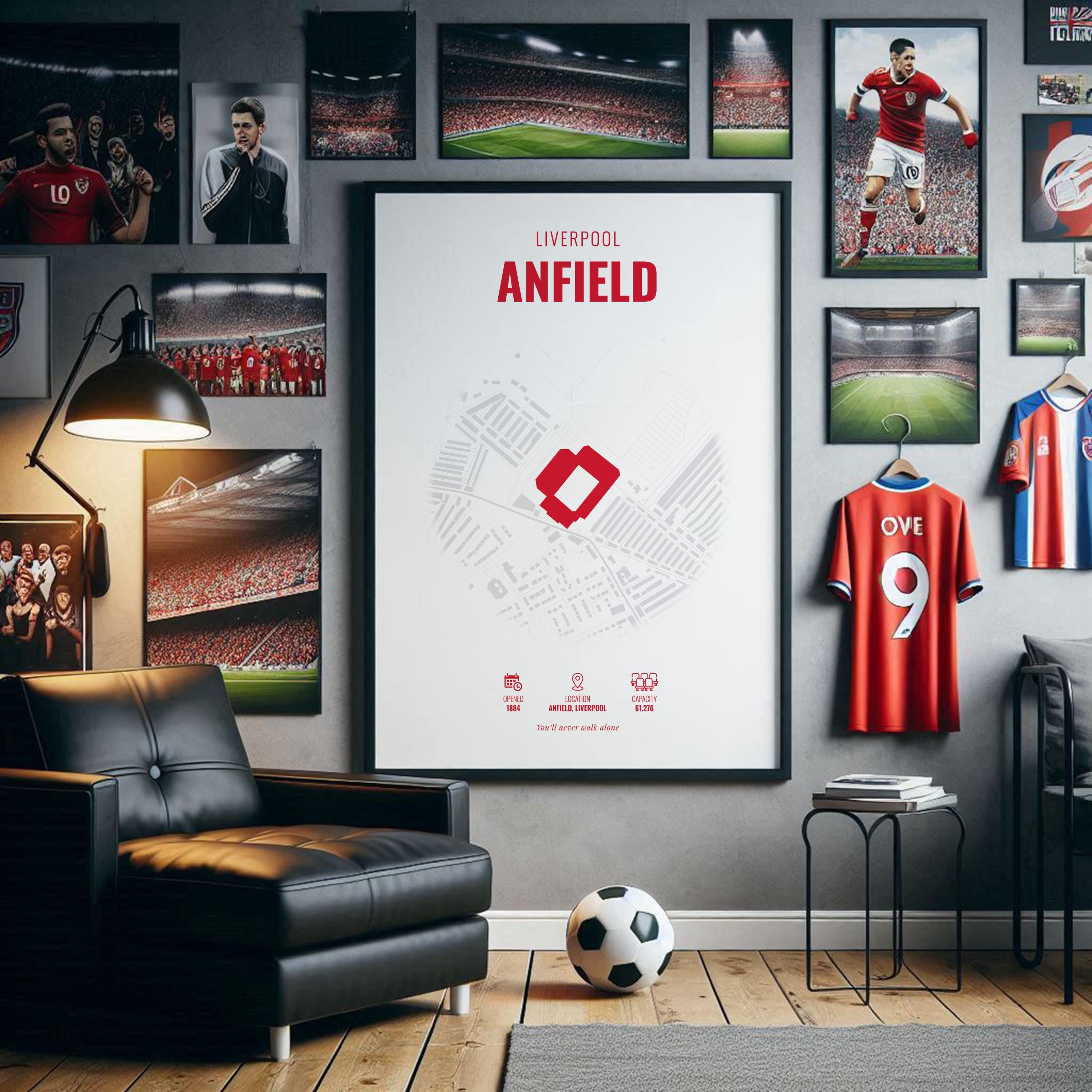 Liverpool Anfield Minimalist Map Poster: LFC Gifts (digital Download ...