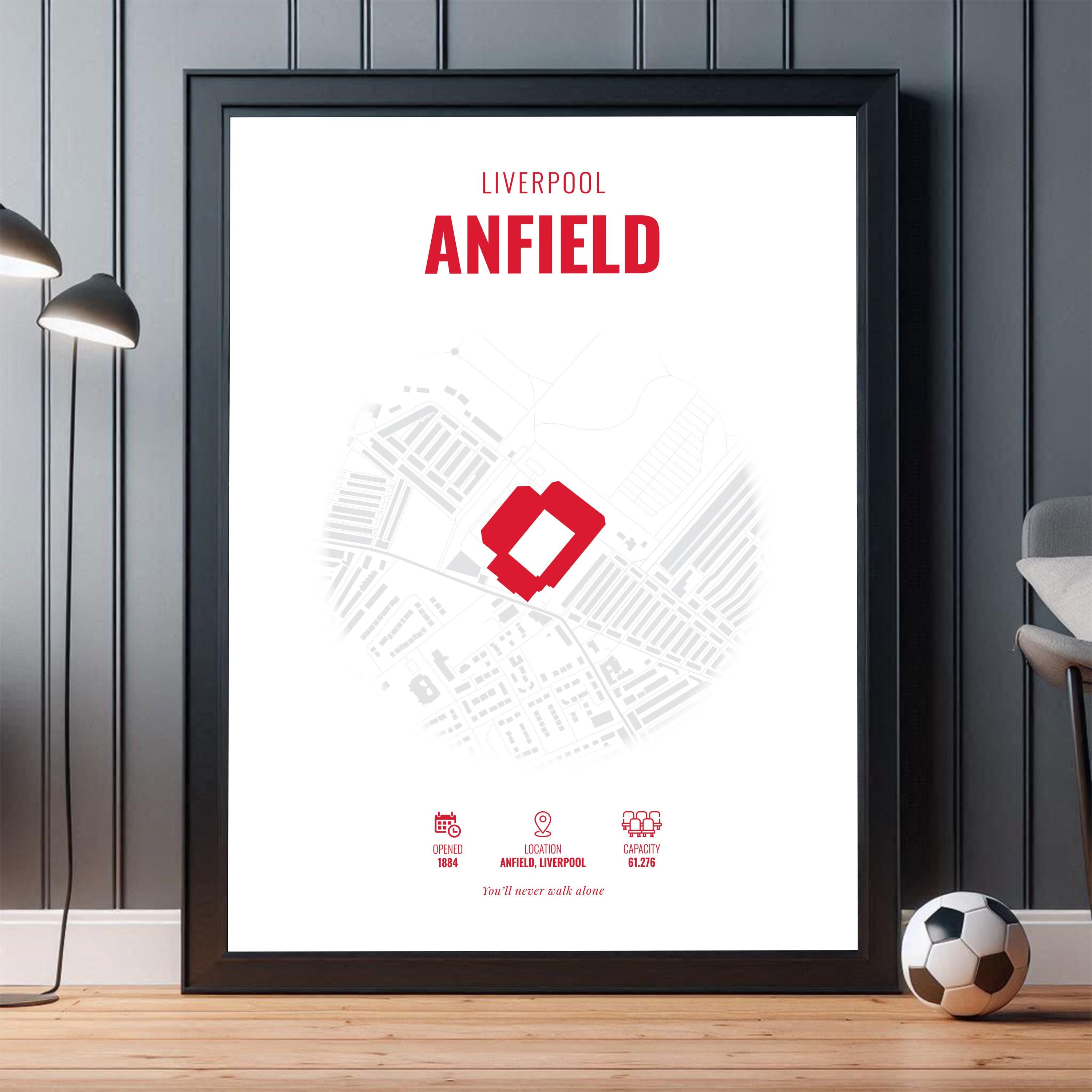Liverpool Anfield Minimalist Map Poster: LFC Gifts (digital Download ...