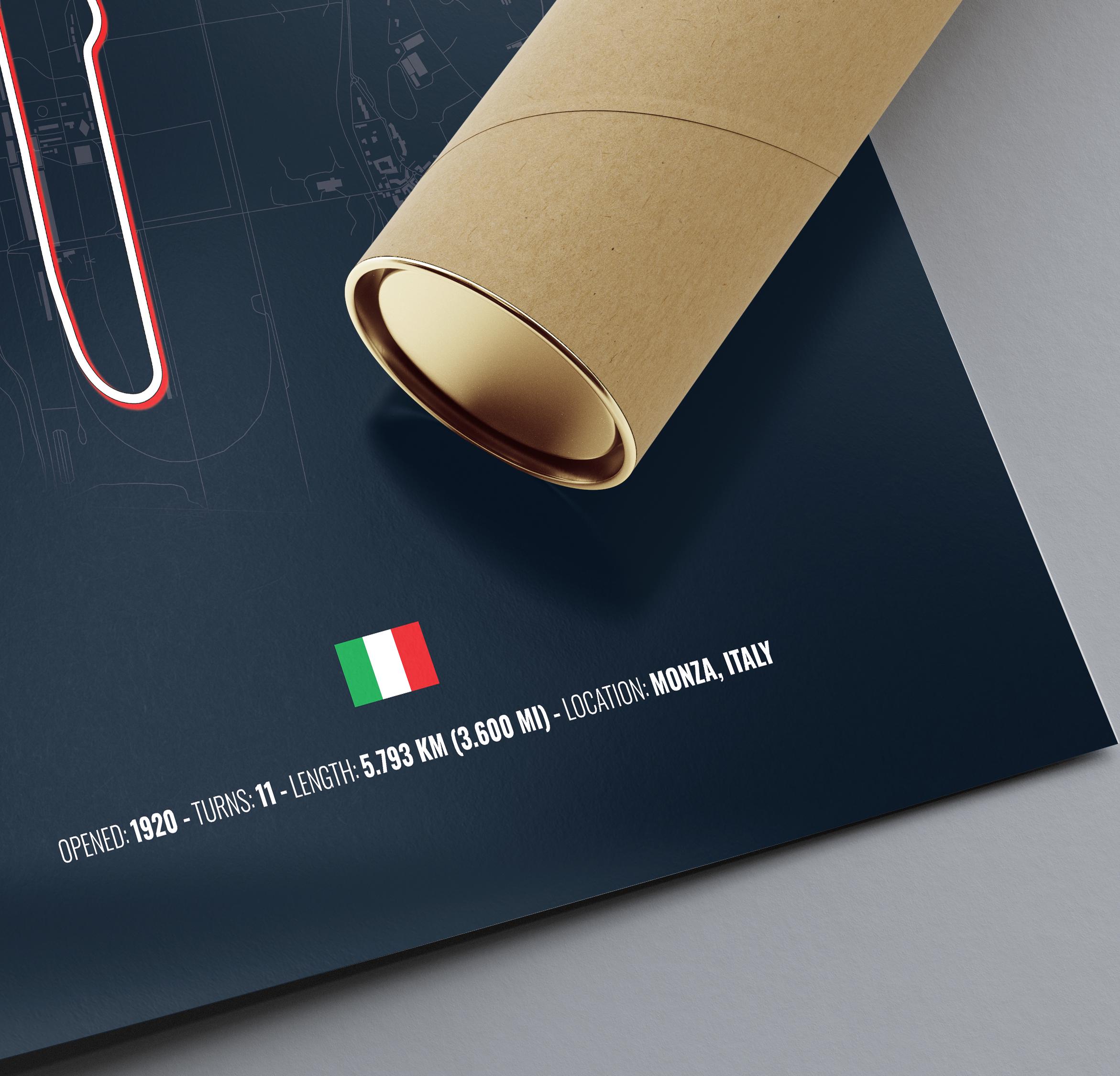 Monza Grand Prix Map: Formula 1 Racing Track Poster (digital Download ...
