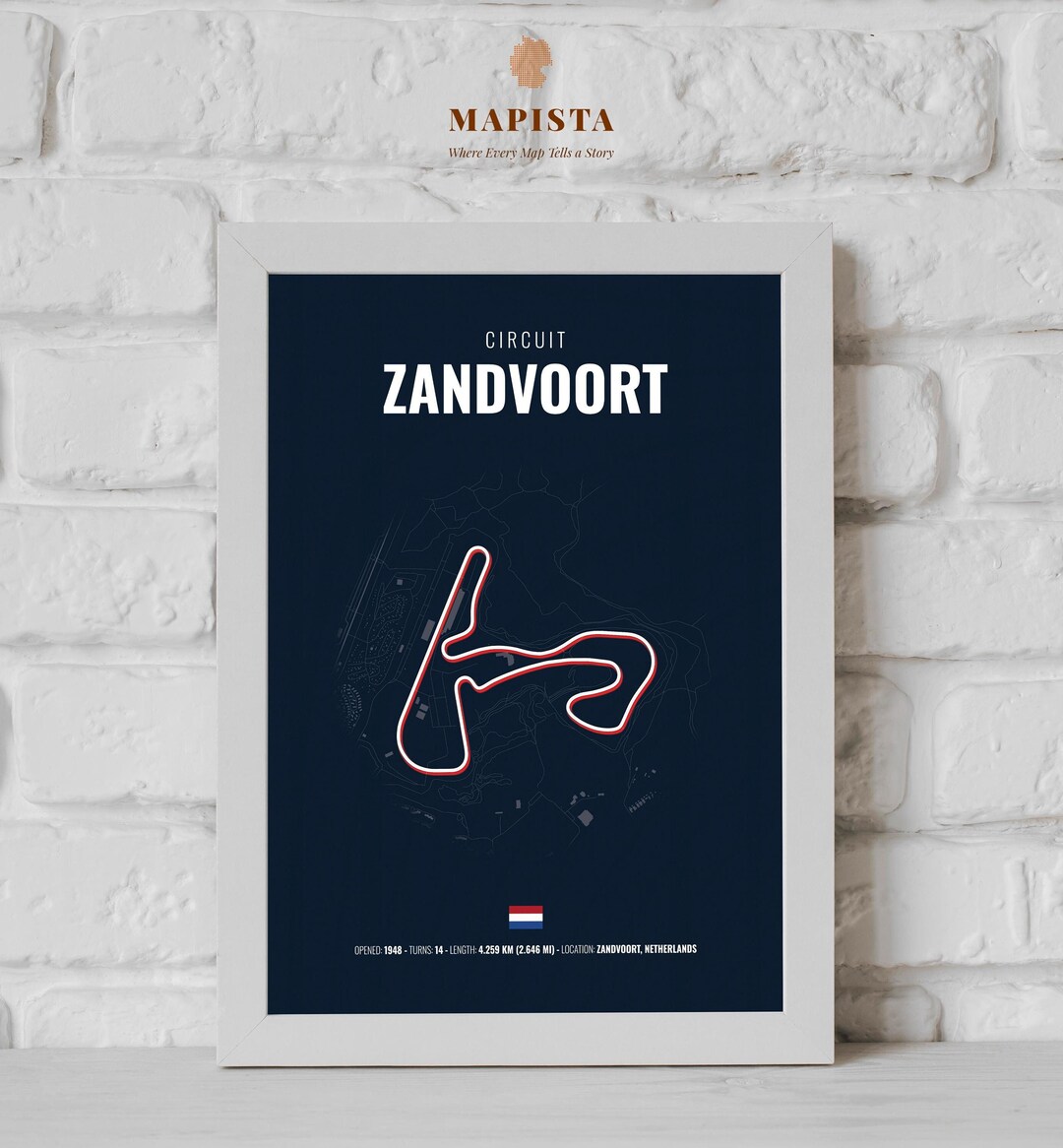 Formula 1 Zandvoort Digital Map Poster - Zandvoort Grand Prix - F1 ...