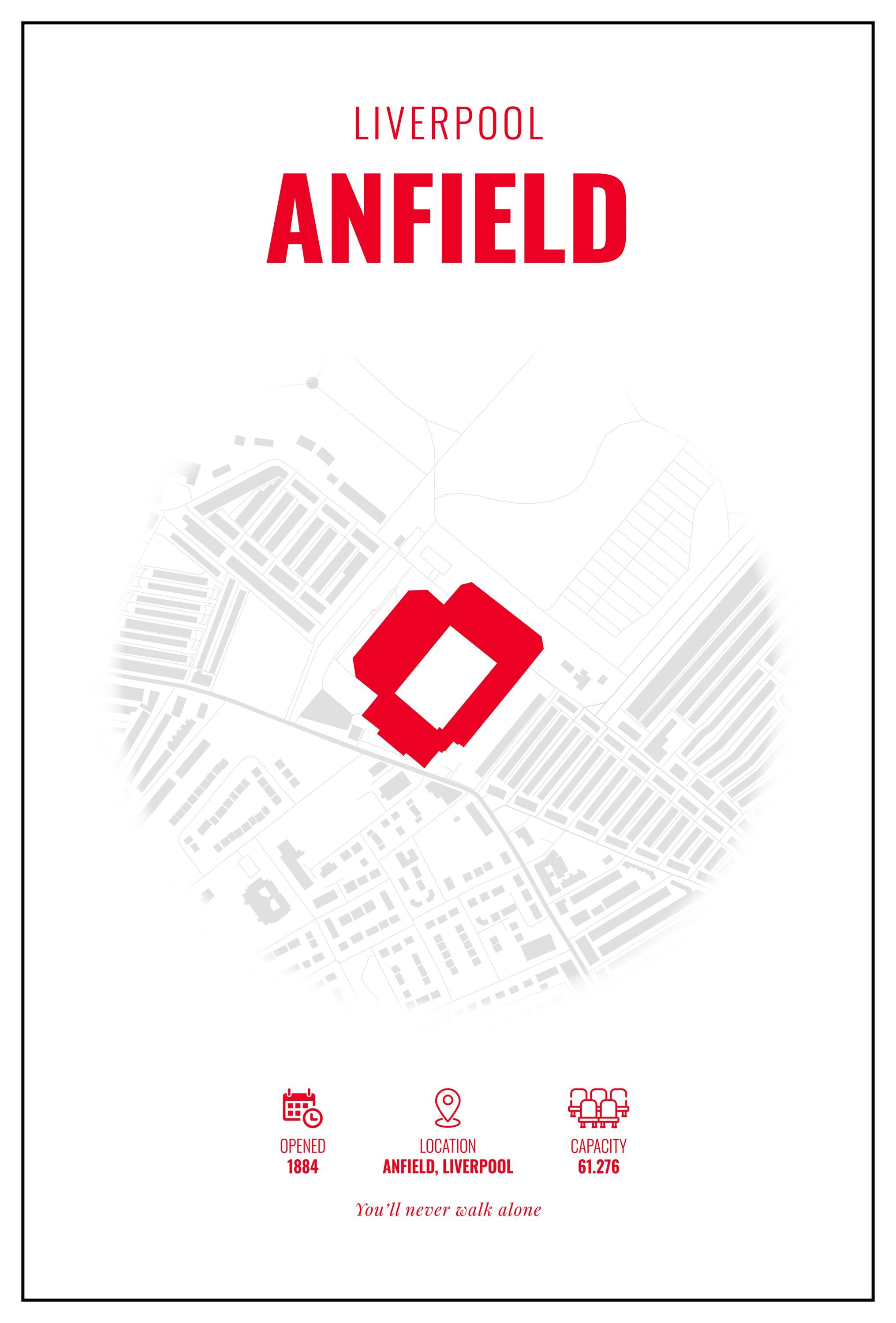 Liverpool Anfield Minimalist Map Poster: LFC Gifts (digital Download ...