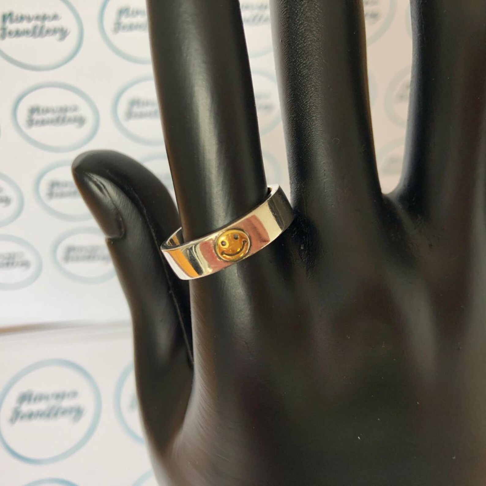 Silver Smiley Face Ring Stackable Smiley Face Ring Emoji | Etsy