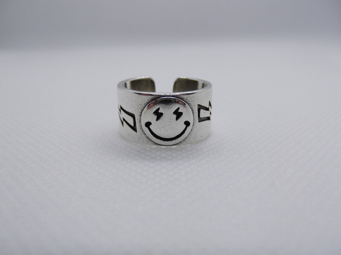 Smiley Face Ring Stackable Smiley Face Ring Emoji Ring - Etsy UK