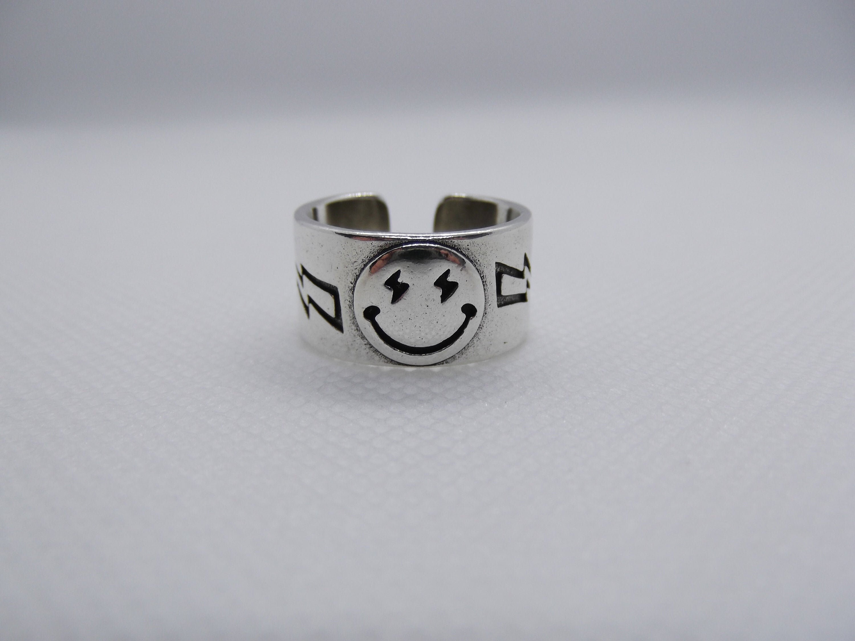 Smiley Face Ring Stackable Smiley Face Ring Emoji Ring - Etsy UK