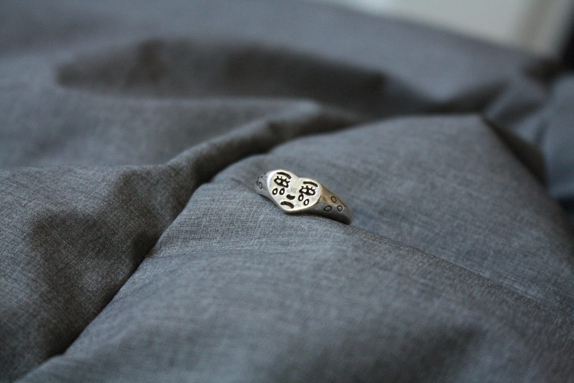 Tears Ring, Crying Face Ring, Crying Heart Ring, Adjustable Ring - Etsy