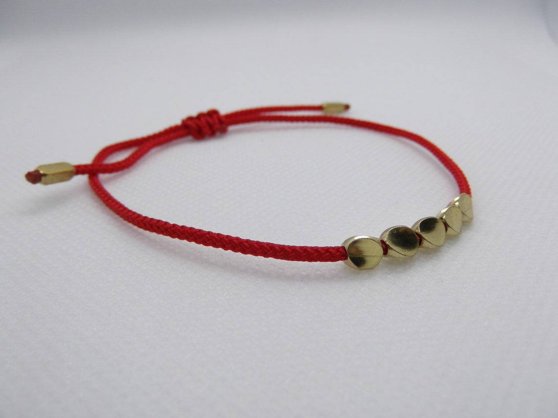 Handmade Tibetan Buddhist Red Thread & Copper Bead Bracelet - Etsy UK