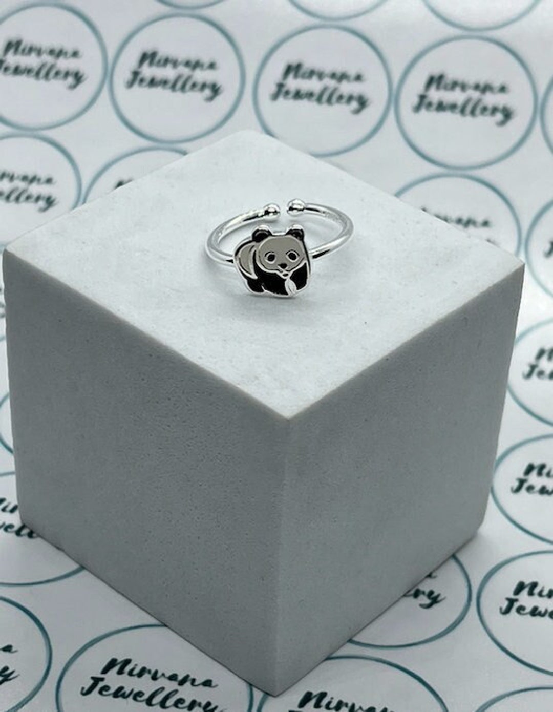 Adjustable Dainty Panda Ring Panda Bear Ring - Etsy