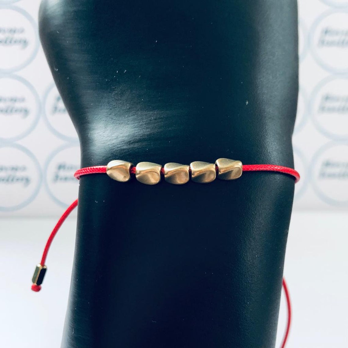 Handmade Tibetan Buddhist Red Thread & Copper Bead Bracelet - Etsy UK