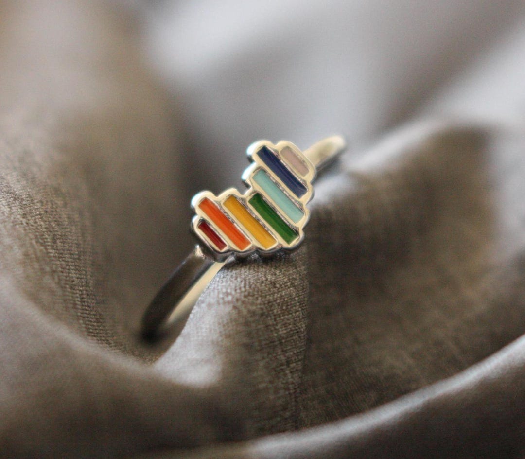 Adjustable Dainty Pride Ring, Pride Heart Ring, LGBTQ Ring - Etsy