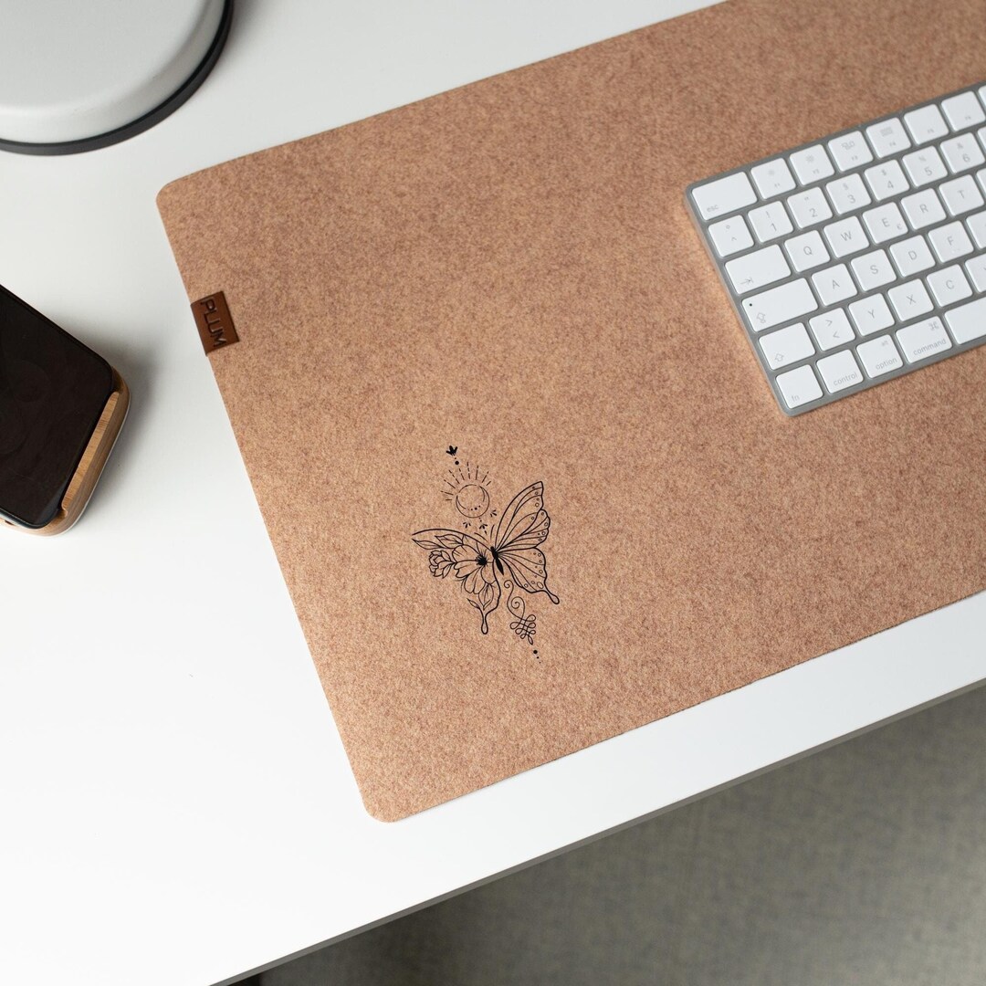 Cottagecore Desk Mat With Butterfly, Custom Desk Mat, Girly Office ...